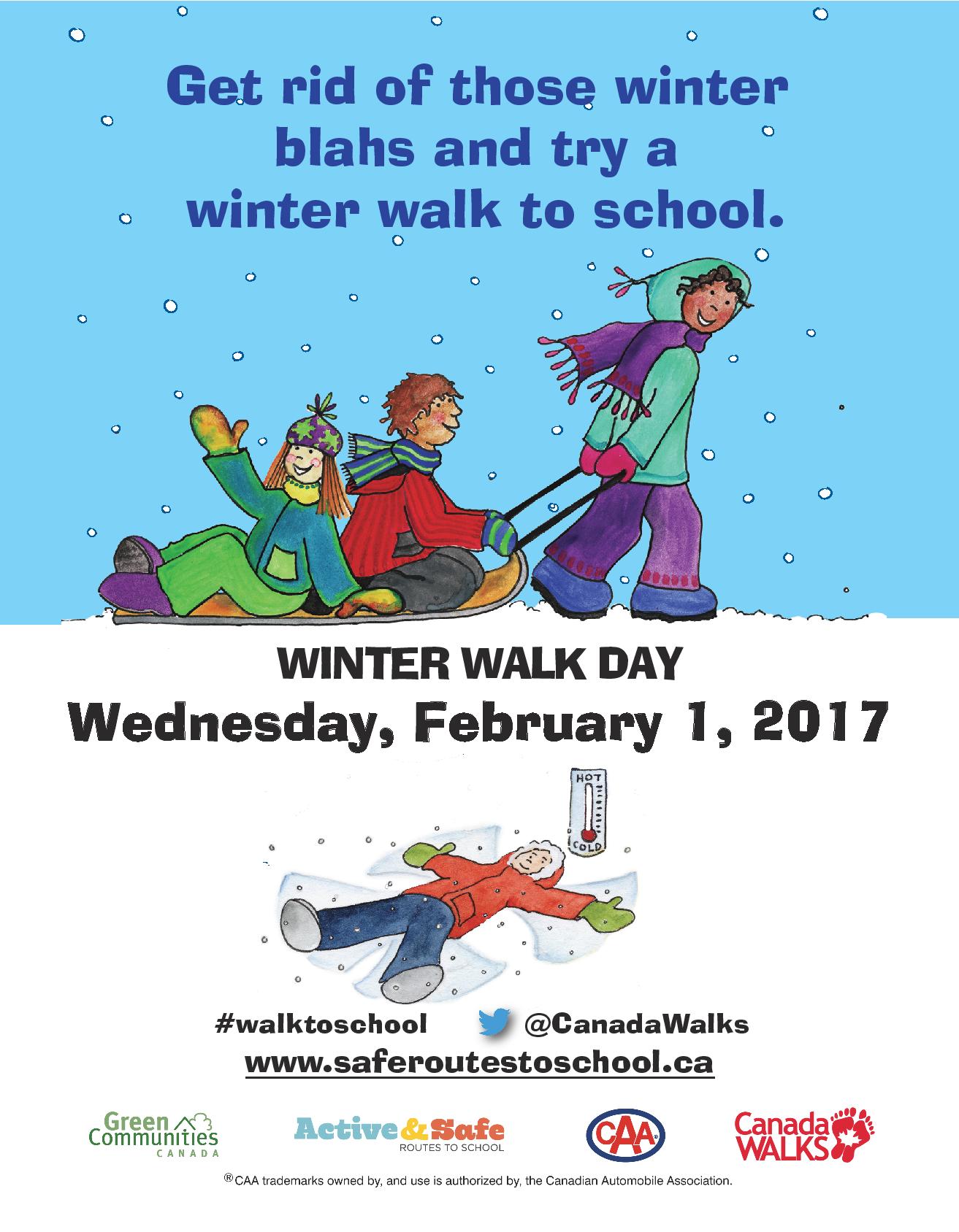 This Wednesday – Winter Walk to School Day! – The Eagles' Nest